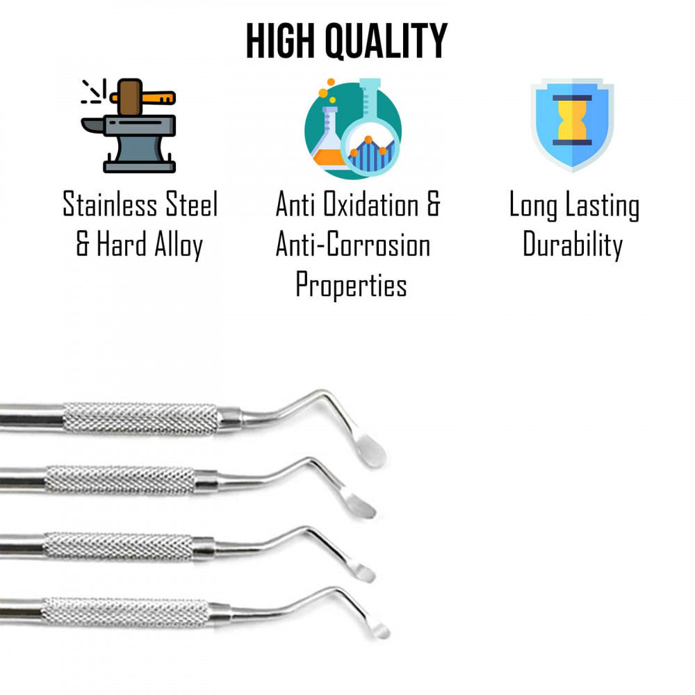 Set of 4 Surgical Curettes Lucas Debridement Tooth Socket Cyst Removal ...